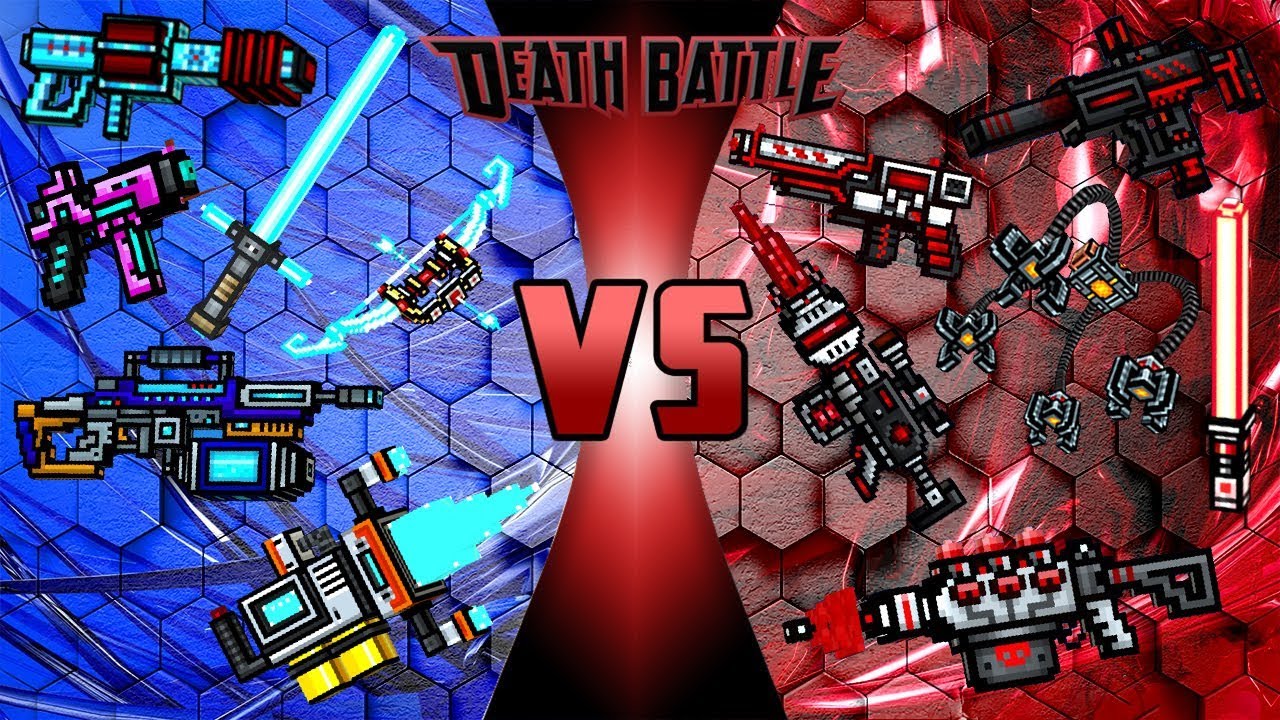 Pixel Gun 3D - Light Side Weapons VS Dark Side Weapons - YouTube