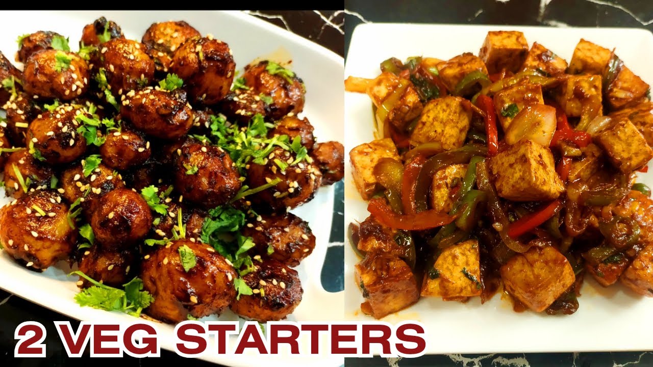 2 super easy tasty veg starters | baby potato | soya paneer | veg ...