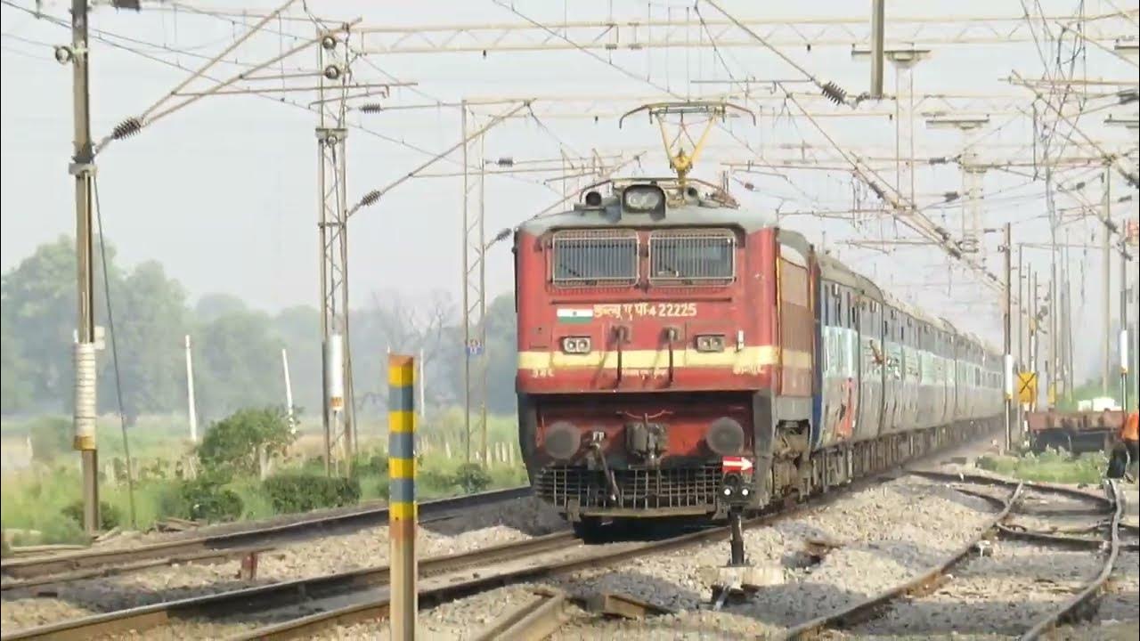 RED BEAST WAP-4 LOCOMOTIVE with LHB SUPERFAST, ICF SUPERFAST, AND HUMSAFAR EXPRESS - YouTube