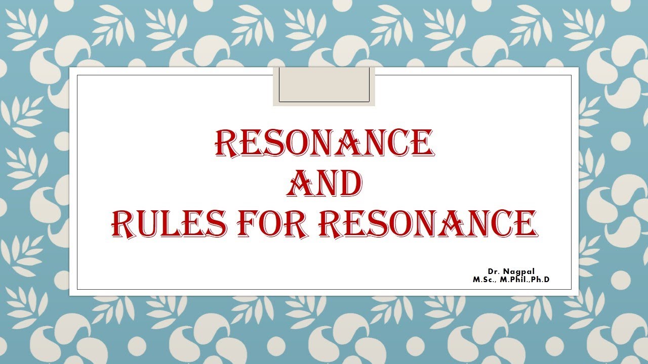 Resonance/resonance energy/rules for writing resonance structures - YouTube