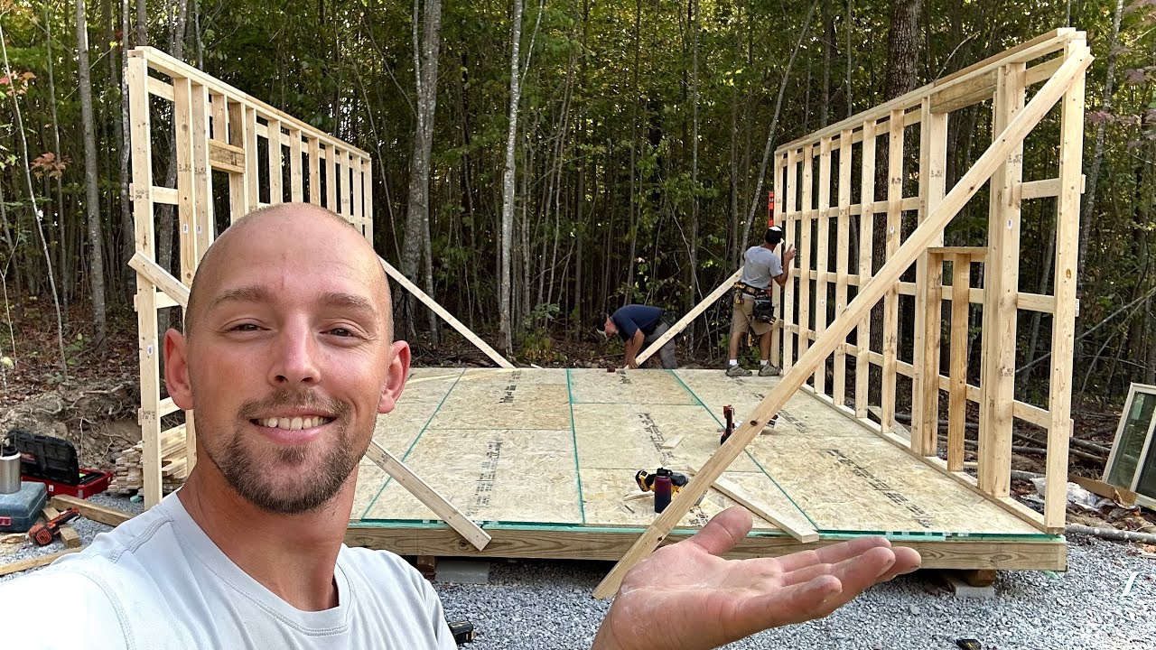 Framing a storage shed and MASSIVE STUMP digging! - YouTube