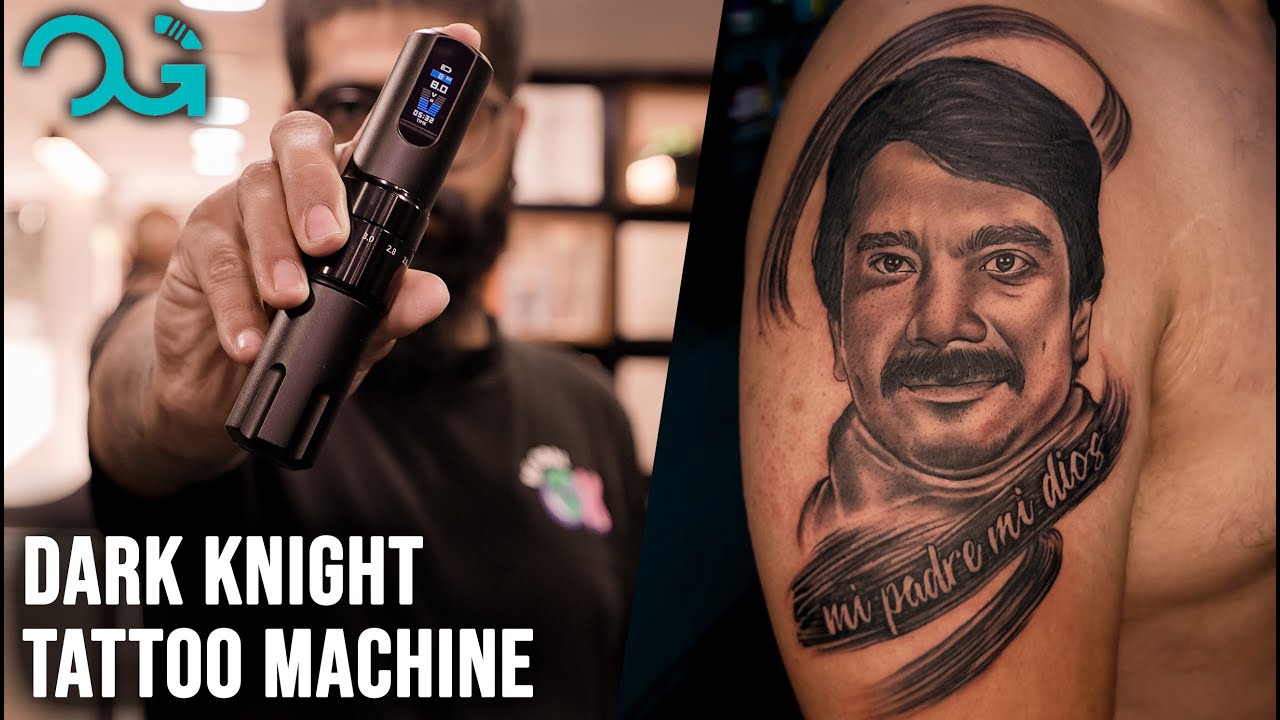 DARK KNIGHT WIRELESS TATTOO MACHINE (review + tattoo timelapse) - YouTube