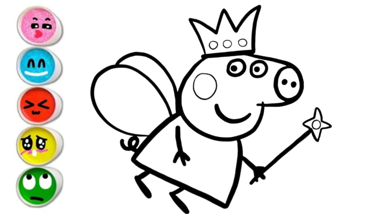pari peppa pig🐷🐖 drawing and colouring for kids and toddlers || easy ...
