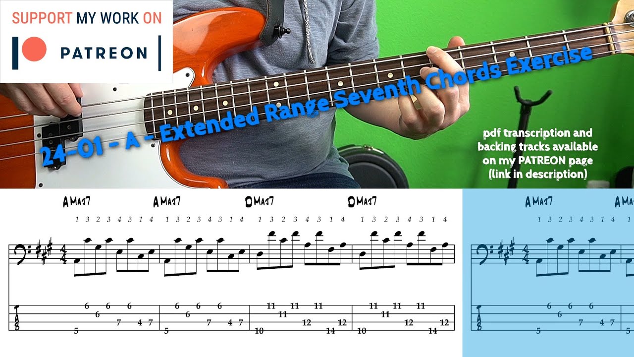 24-01 - A - Extended Range Seventh Chords Exercise - YouTube