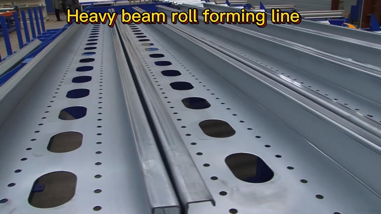 Heavy beam roll forming line - YouTube