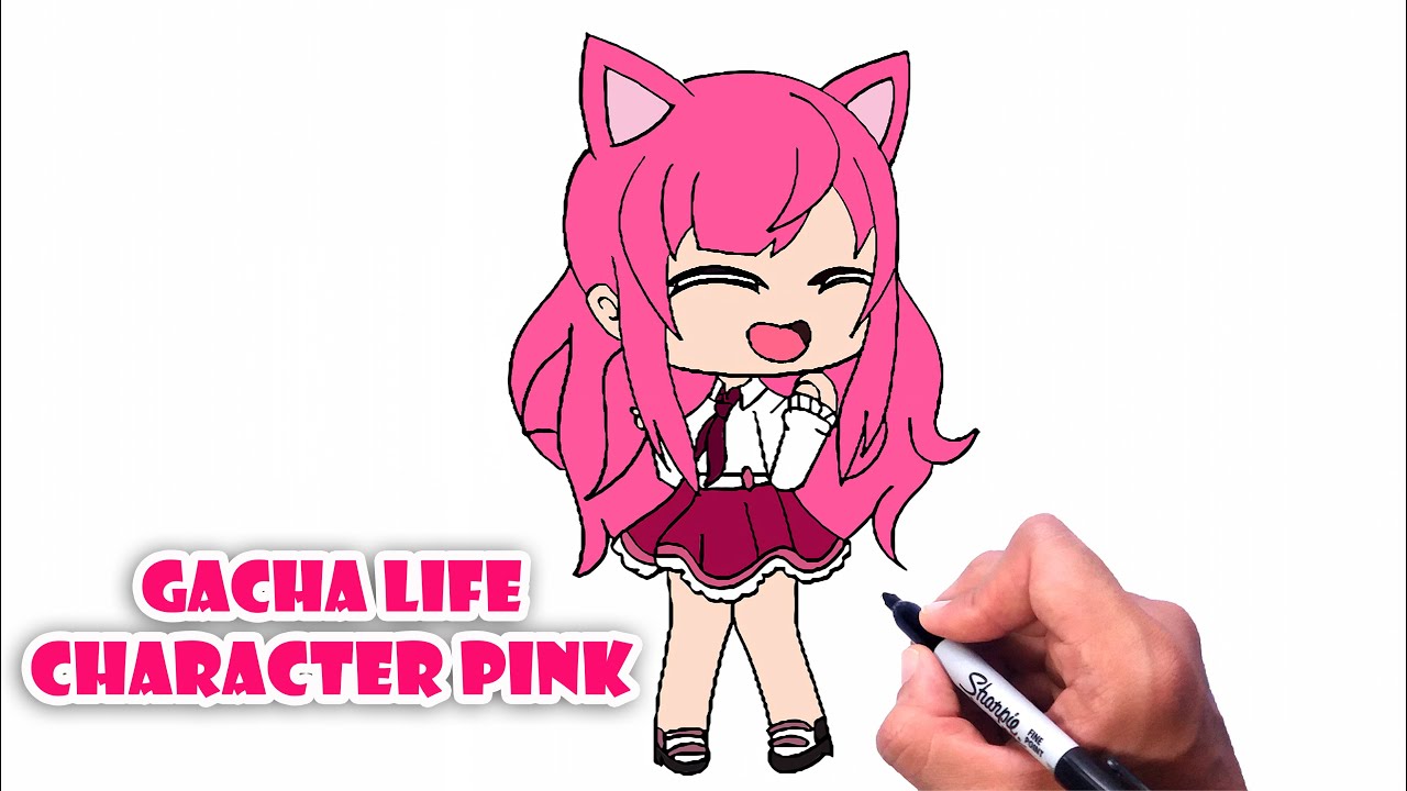 How to Draw Gacha Life Character Pink - YouTube