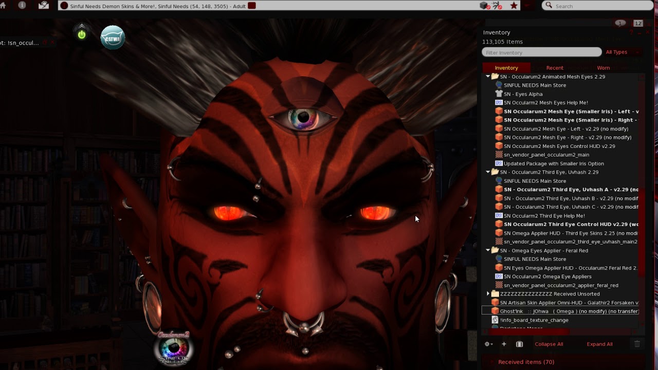Sinful Needs Occularum2 Animated Mesh Third Eye - Uvhash - YouTube
