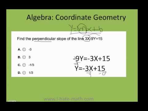 how to find perpendicular slope PERT Question - YouTube