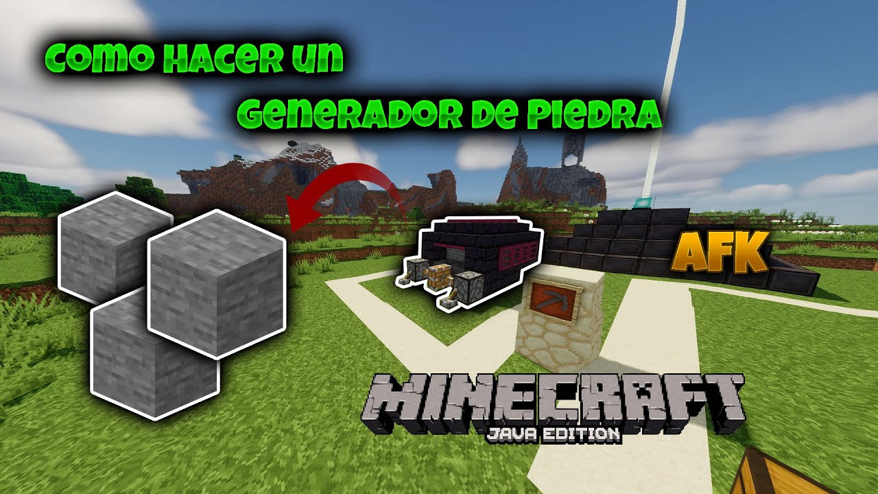 ⛏Como Hacer Un Generador de Piedra(AFK)⛏ 1.16+ - Minecraft(300 por ...