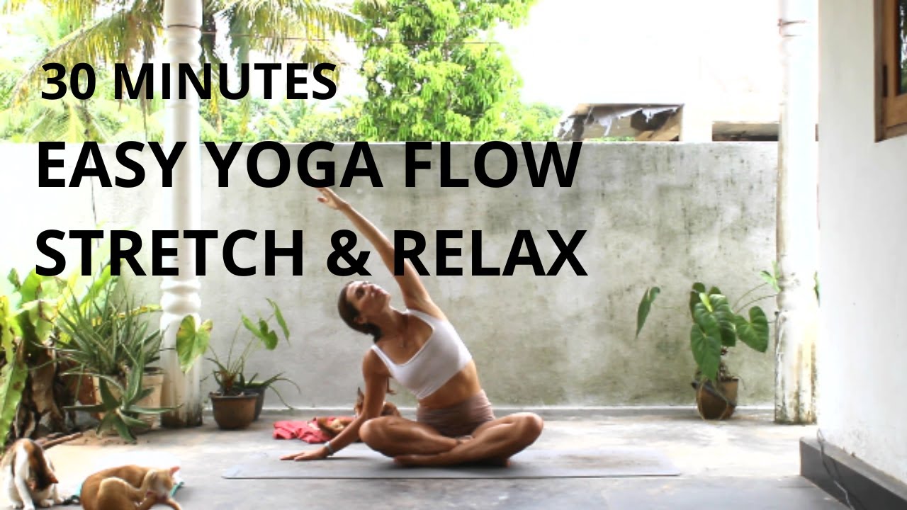 30 Minutes Easy Yoga Flow - Stretch & Relax - suits beginners - YouTube