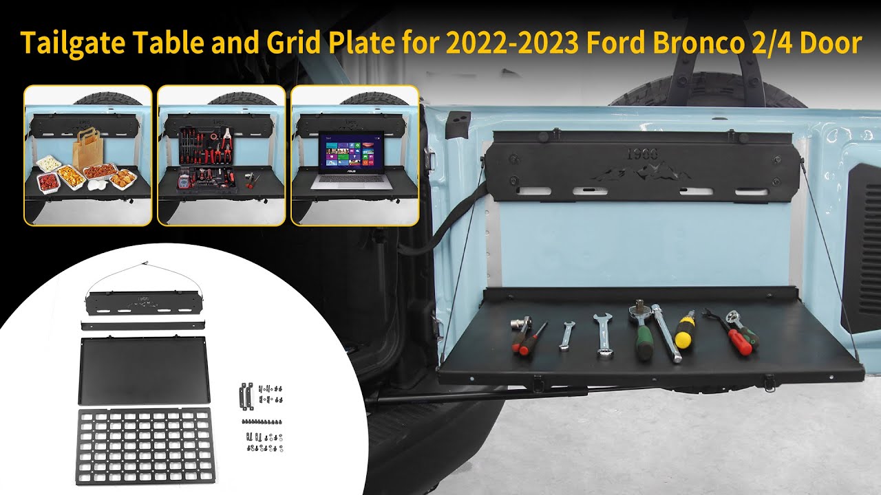 2021 2022 2023 Ford Bronco 2/4 Door Tailgate Table with Gird ...