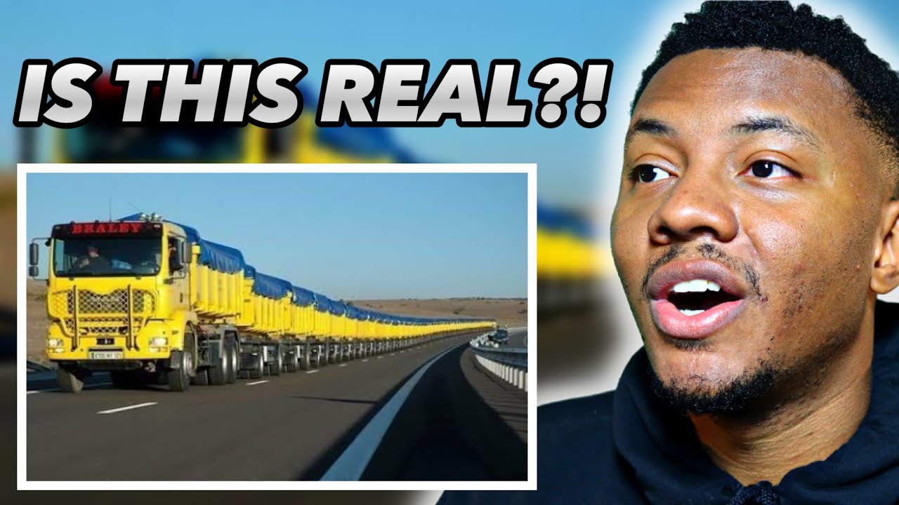 American Reacts to World's Longest Truck Road Train in Australia - YouTube