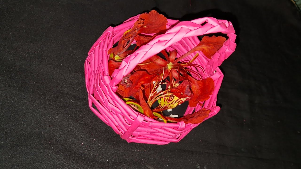 papers se flower bocket...easy to make.... flower bocket - YouTube