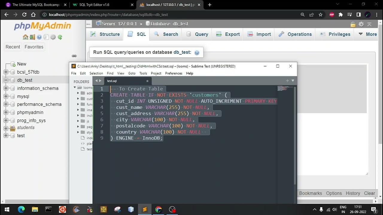 A symbol name was expected! near id - MySQL phpmyadmin - YouTube