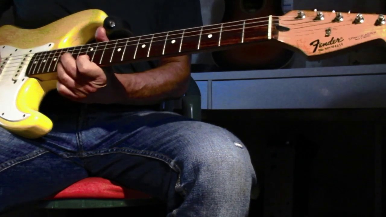 Fender stratocaster Black Label MIM Squier series. - YouTube