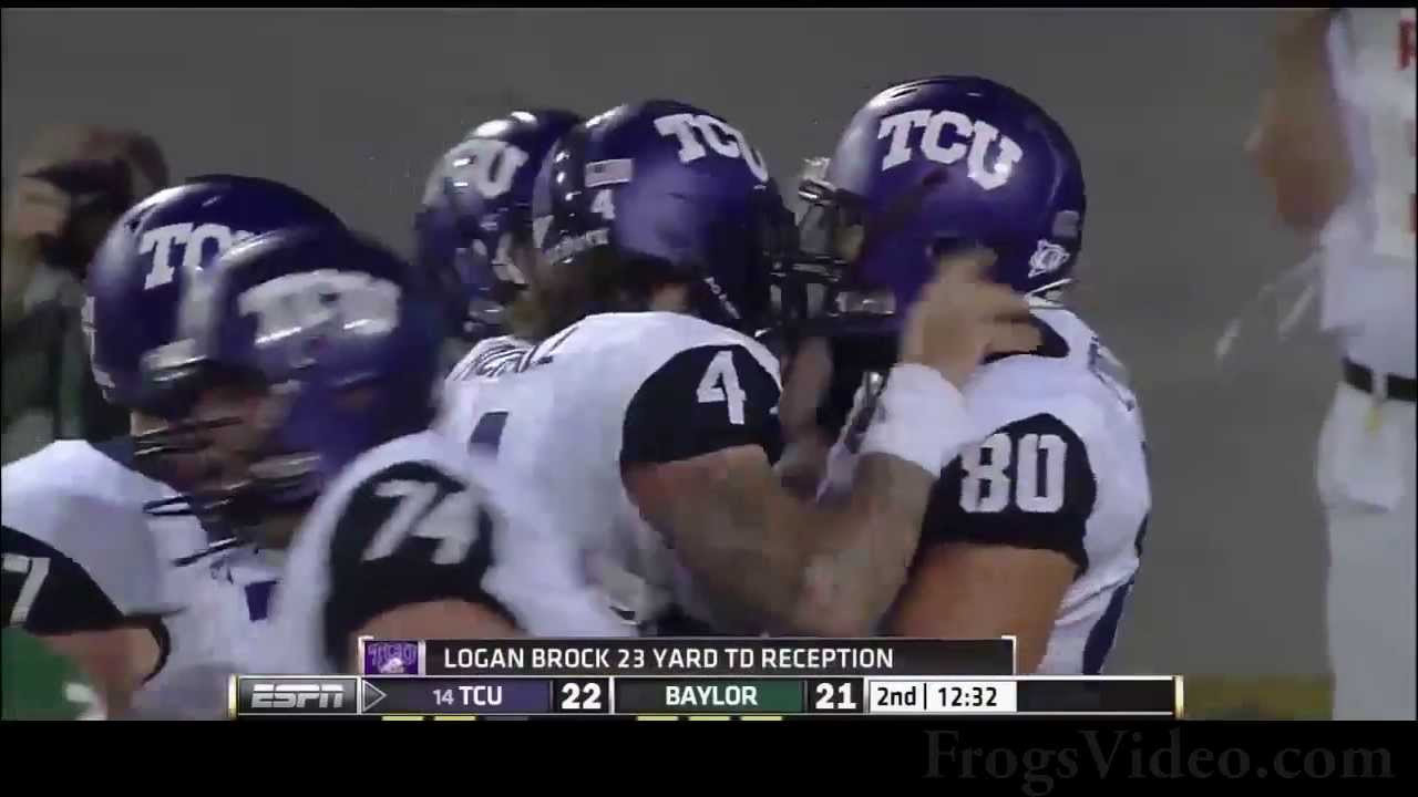 Logan Brock 23 Yard TD Catch Casey Pachall TCU Horned Frogs vs Baylor ...