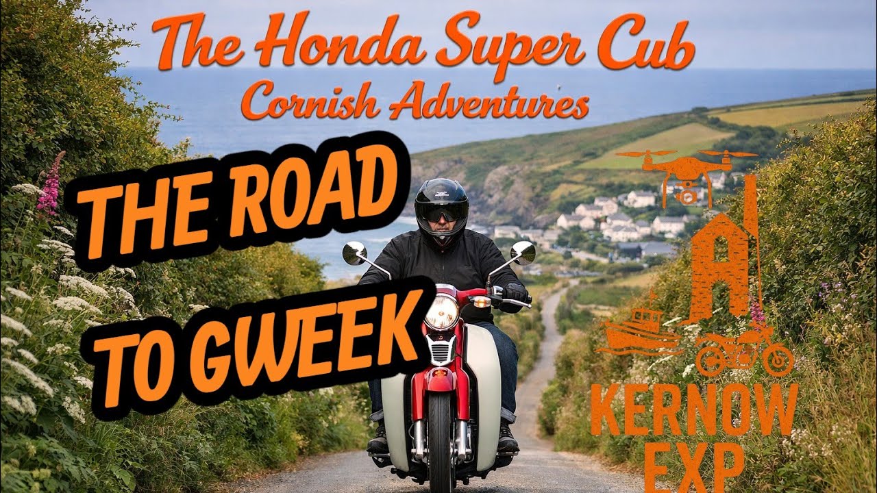 Super Cub adventures The ROAD to GWEEK. #Cornwall - YouTube