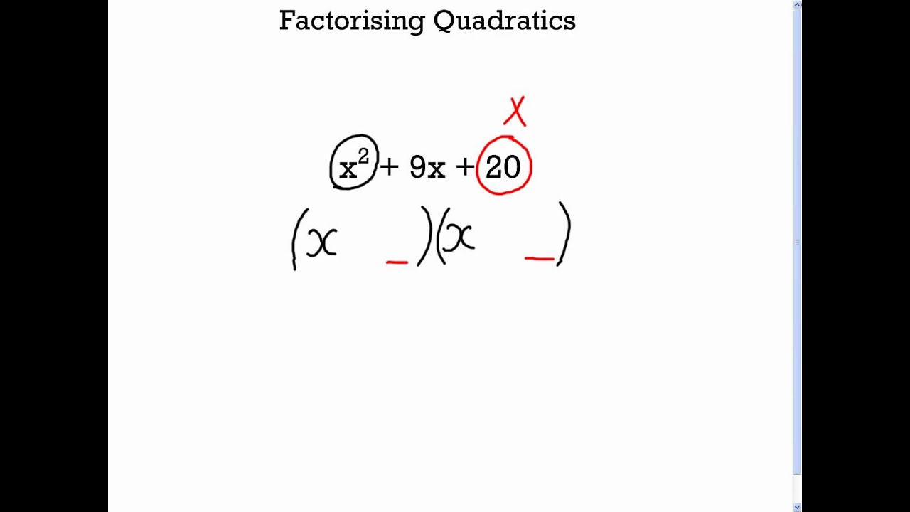 Factorising Quadratics Part 1 - YouTube