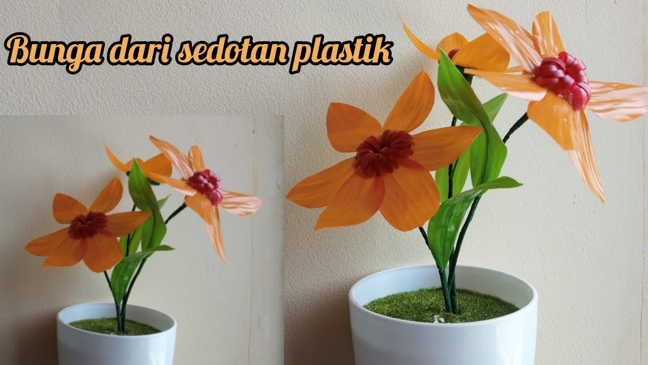 Kreasi bunga dari sedotan plastik | how to make flowers from plastic ...