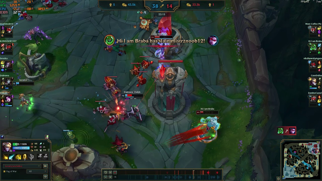 League of Legends dodge abilities by using friendly mate :D - YouTube