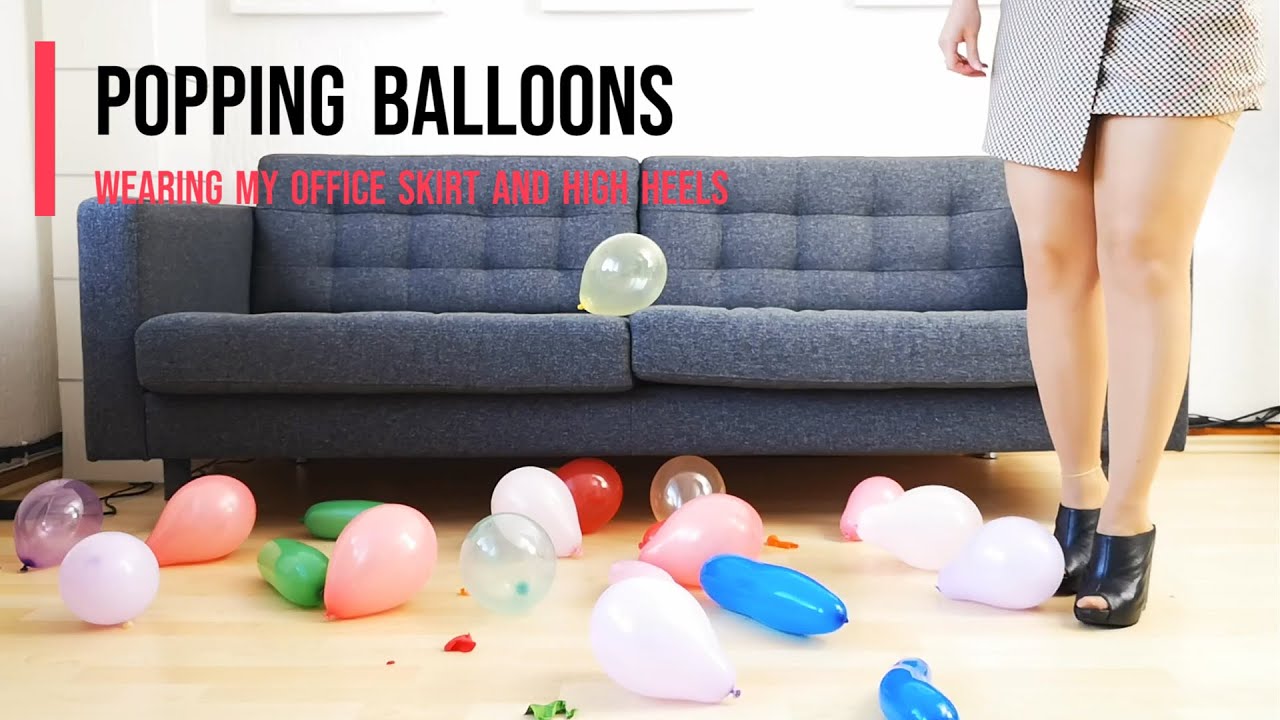 Popping ballons with high heels #crush #shoes #legs #heels - YouTube