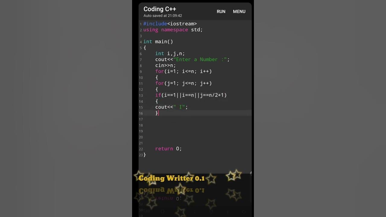 I Pattern Tutorial Video Ll C Programming Ll 💯💯short Youtubeshorts