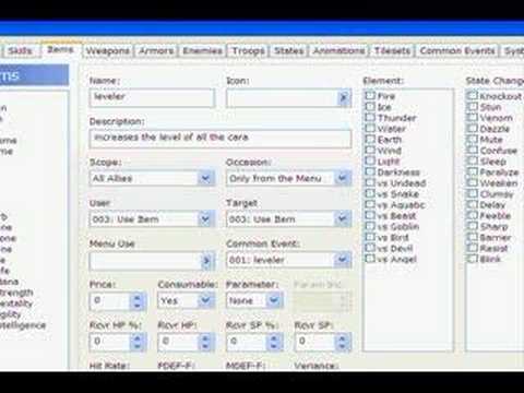 rpg maker xp item making tutorial - YouTube