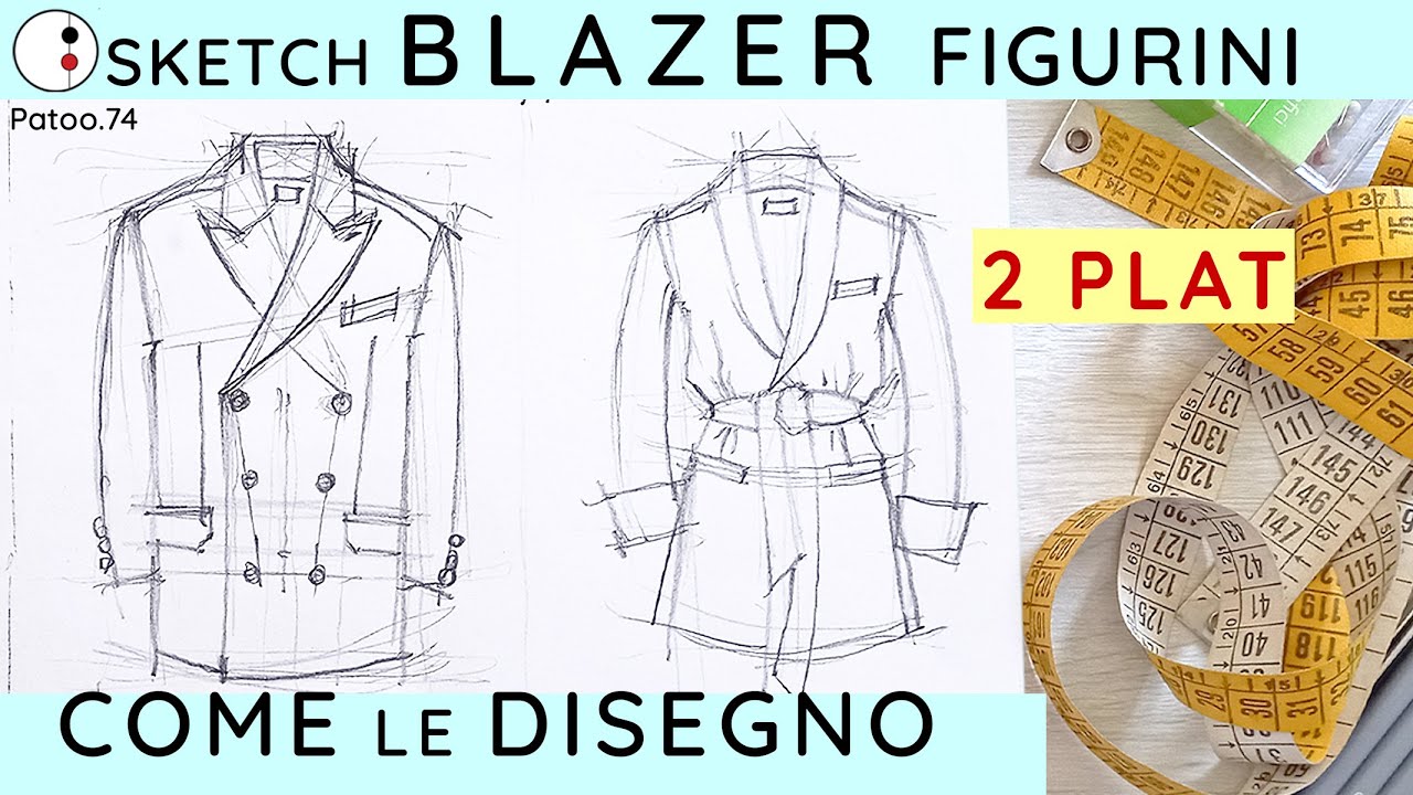 2 FLAT SKETCH BLAZER GIACCA DONNA disegno a matita di base Figurino ...
