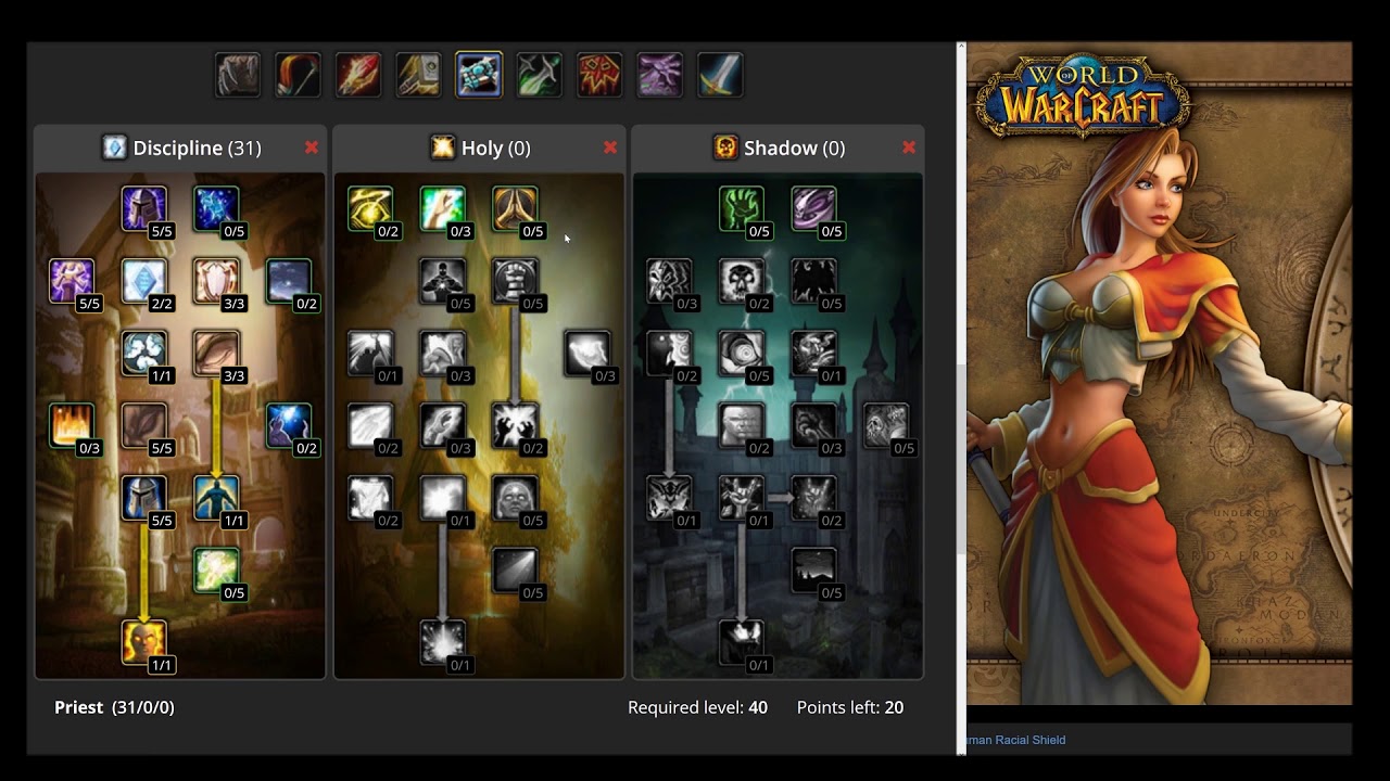 Wow Classic Discipline And Holy Priest Talents Youtube