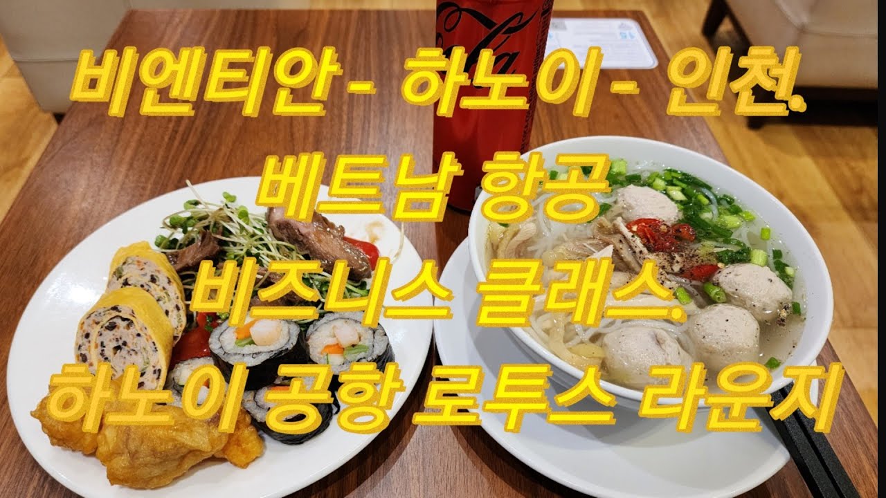 비엔티안에서 하노이 경유 인천까지 국수가 일품인 하노이 공항 비즈니스 클래스 로투터스 라운지 베트남 항공 비즈니스 클래스