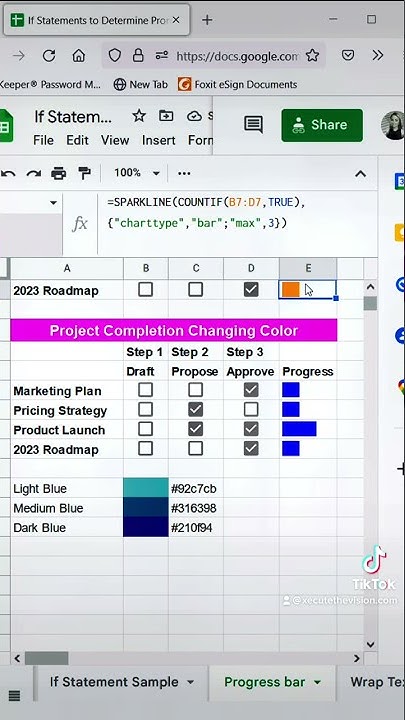 How to change progress bar color in Google sheets - YouTube