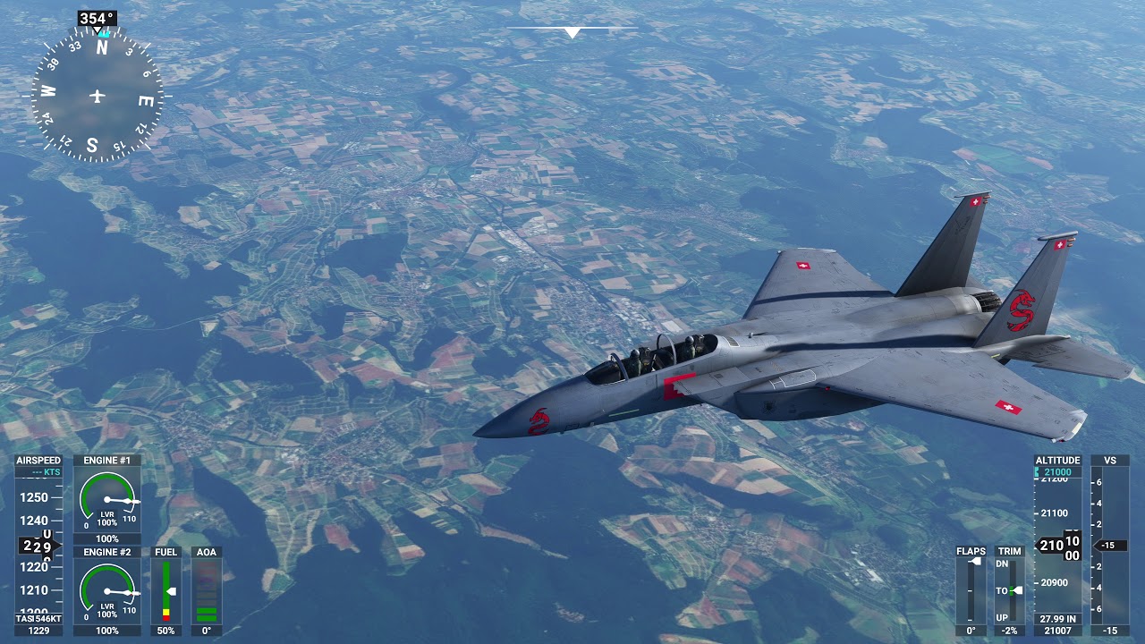 FS 2020 Military Aircraft F15 Strike Eagle from Milan-Linate (LIML) to ...