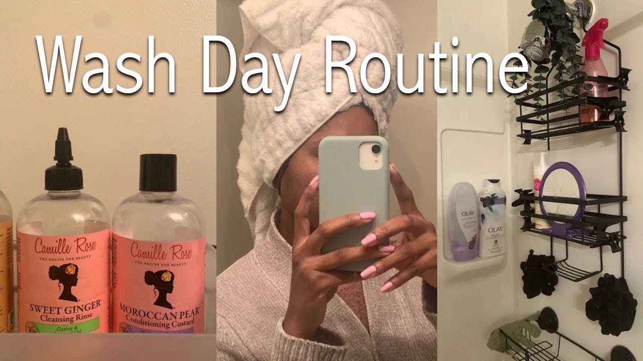 My Natural Hair Wash Day Routine! (shampoo routine, high porosity hair ...
