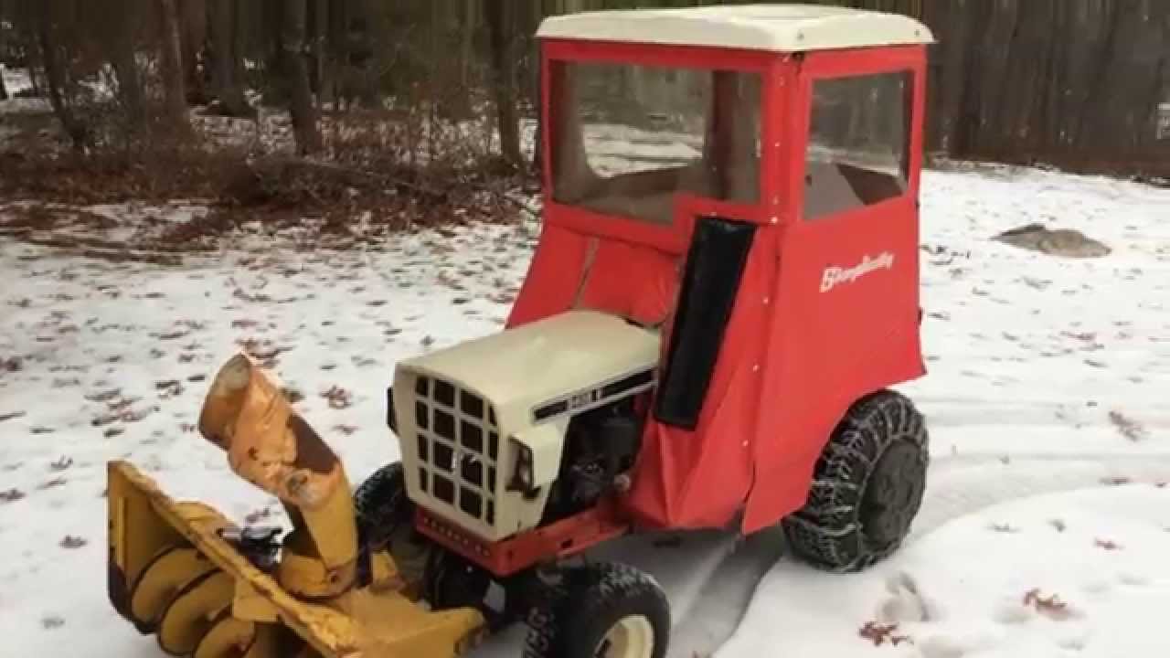 Simplicity 3416 with snow thrower and cab - YouTube
