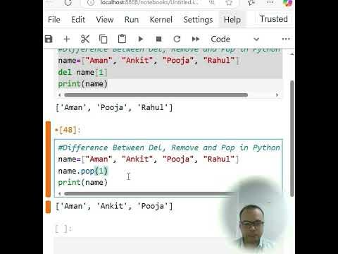 #Difference Between Del, Remove() and Pop() in Python Lists - YouTube