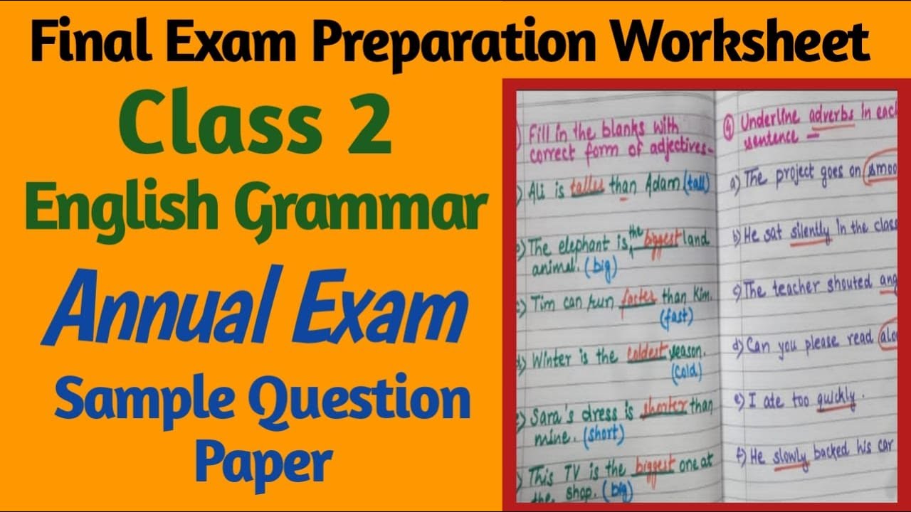 Class 2 English Annual Exam Question Paper | Class 2 English Exam Paper ...