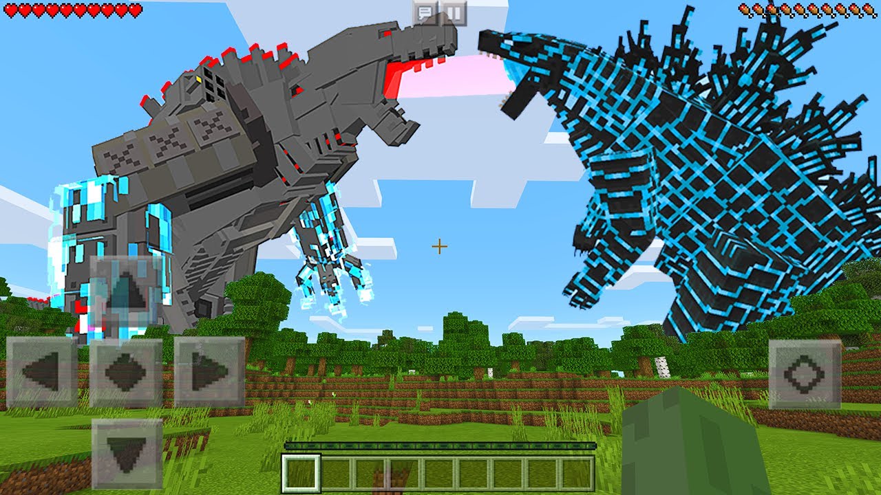 I Found SUPERCHARGED GODZILLA vs MECHAGODZILLA in Minecraft Pocket ...
