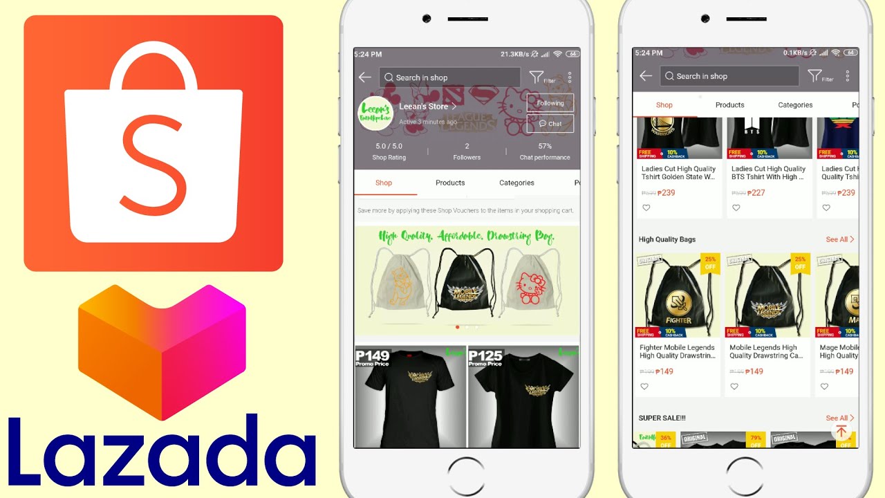 Very Easy Shopee Store Design Mobile View and PC View. Free Full ...