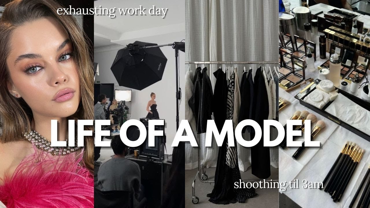 life of a model ♡ shooting til 3am, a long work day & behind the scenes ...