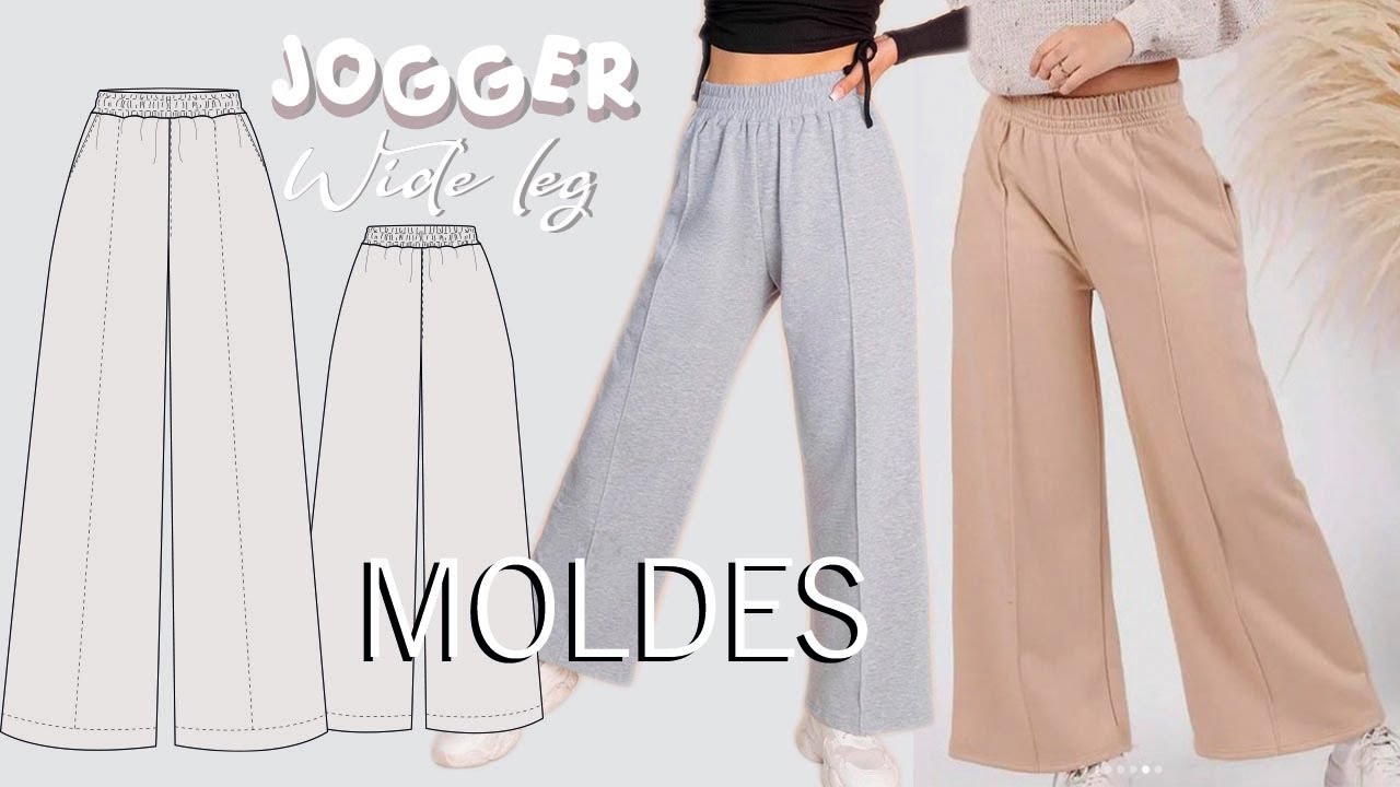 MOLDES JOGGER WIDE LEG PALAZO-pantalones pierna ancha - YouTube