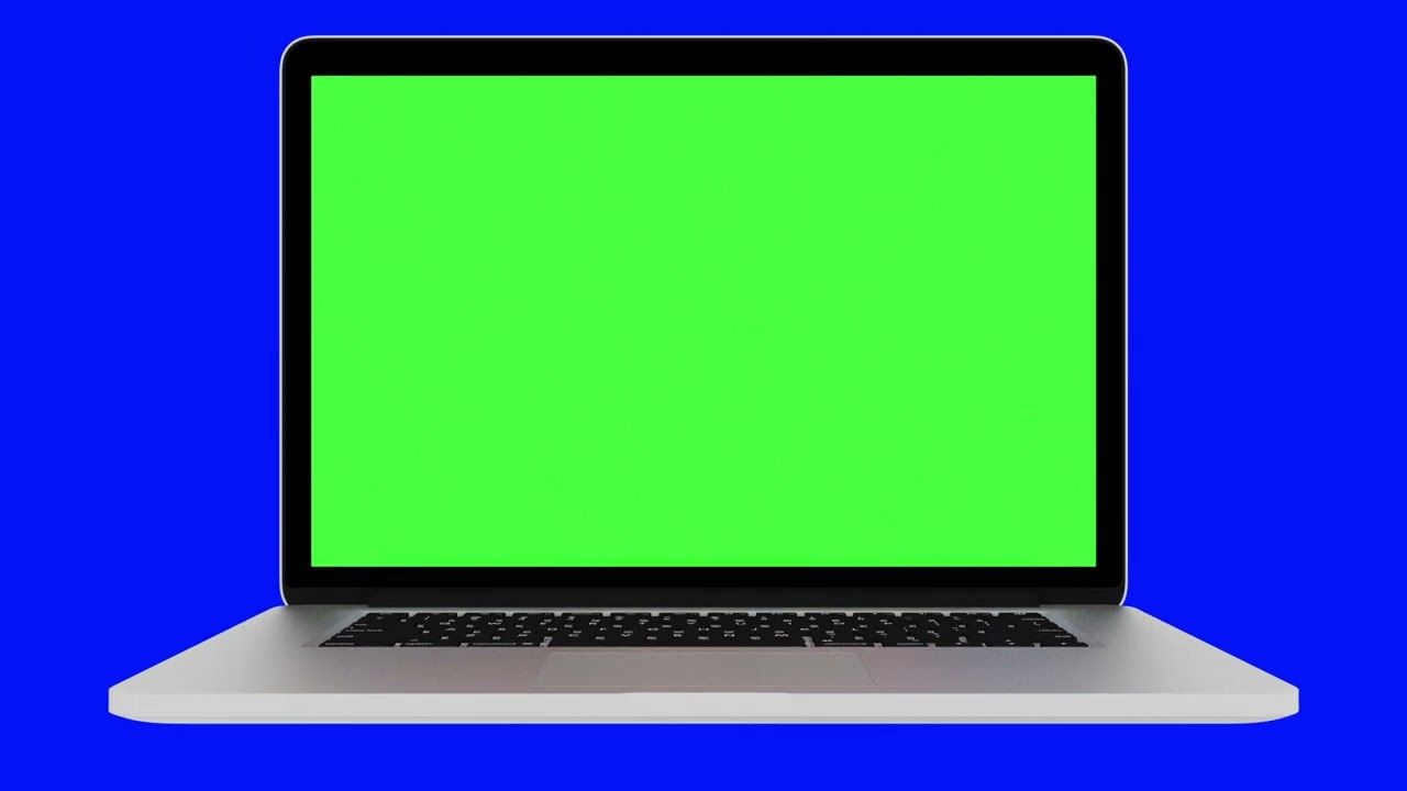 Macbook Green Screen Display 3D Animations Free - YouTube