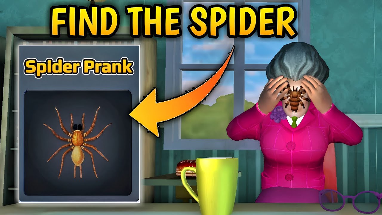 scary teacher 3d Spider Prank || find the spider ( Be Careful it Bites ...