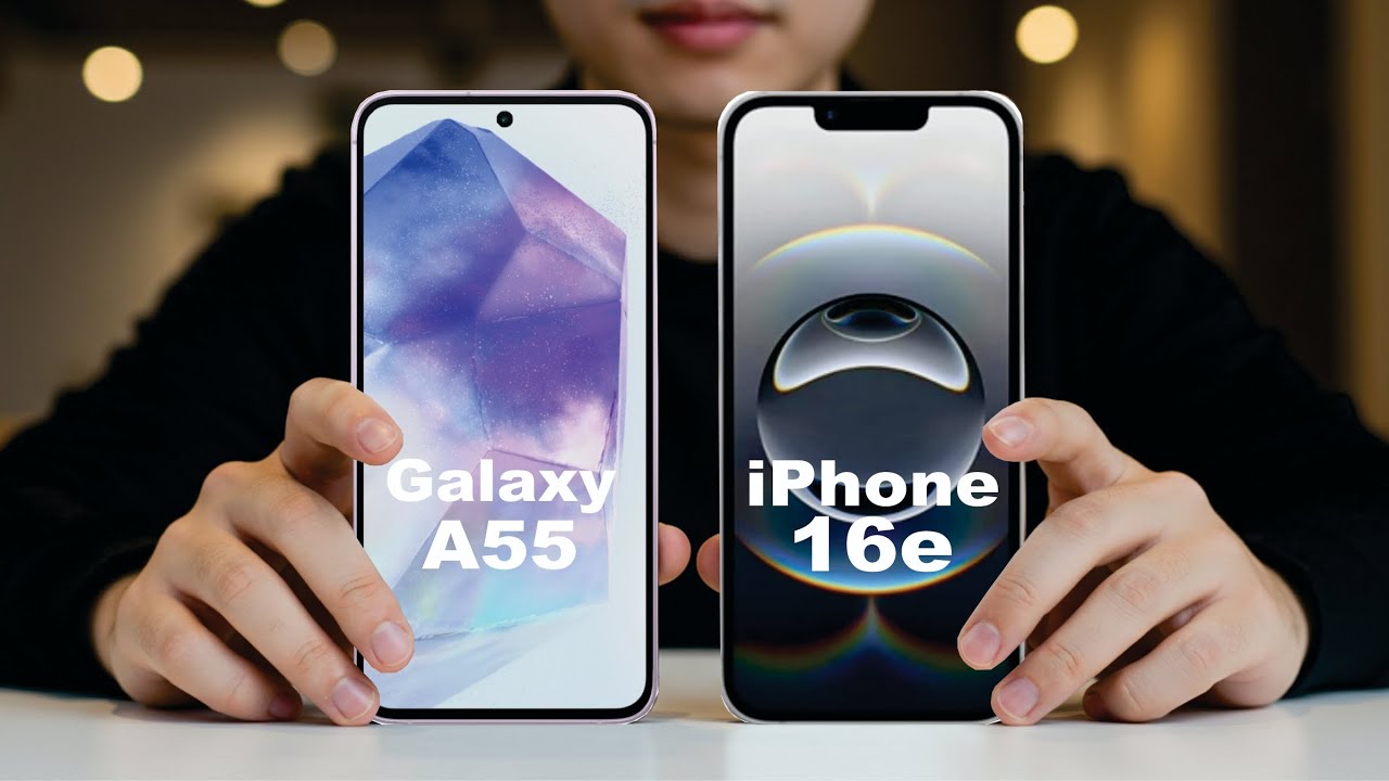 Samsung Galaxy A55 vs iPhone 16e | Full Video Comparison - YouTube