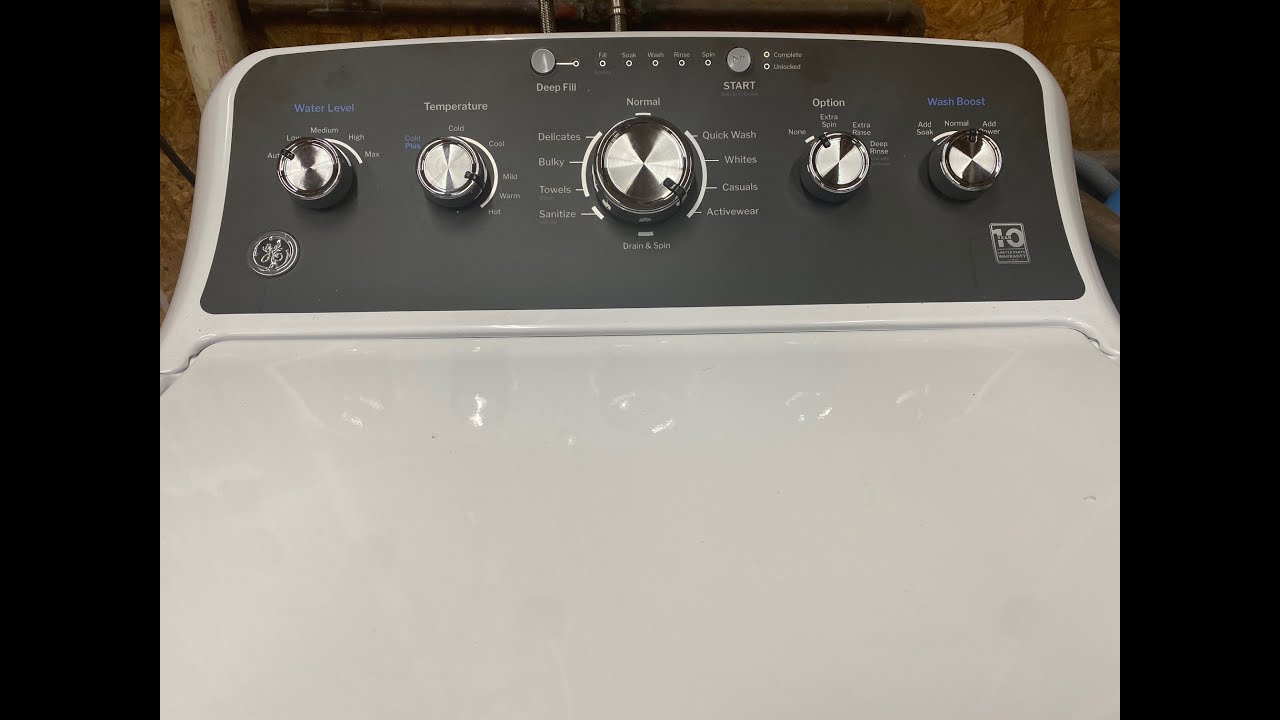 GE Top Load Washer GTW485ASWWB Activewear Cycle Auto Water Level - YouTube