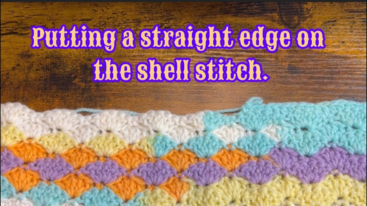 Adding a straight edge to crochet shell stitch / #crochettutorial # ...