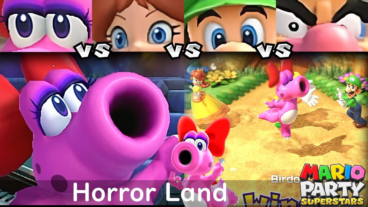 Mario Party Superstars Birdo vs Daisy vs Luigi vs Wario in Horror Land ...