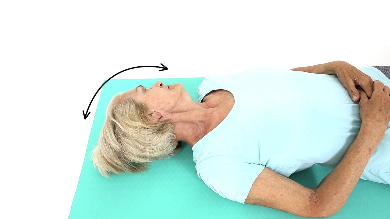 Senior: Neck Rotation Stretch Lying - YouTube