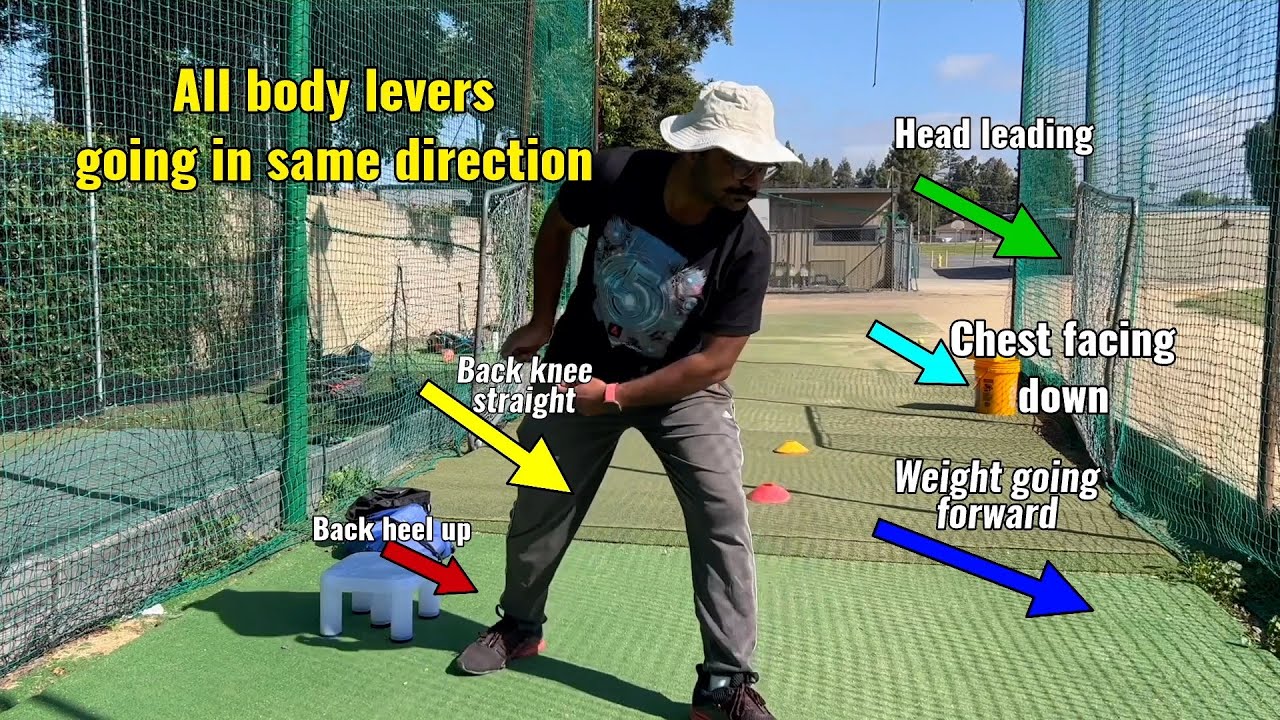How to transfer body weight behind front drives in cricket batting with ...