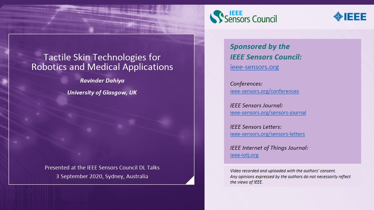 Tactile Skin Technologies for Robotics and Medical Applications - YouTube