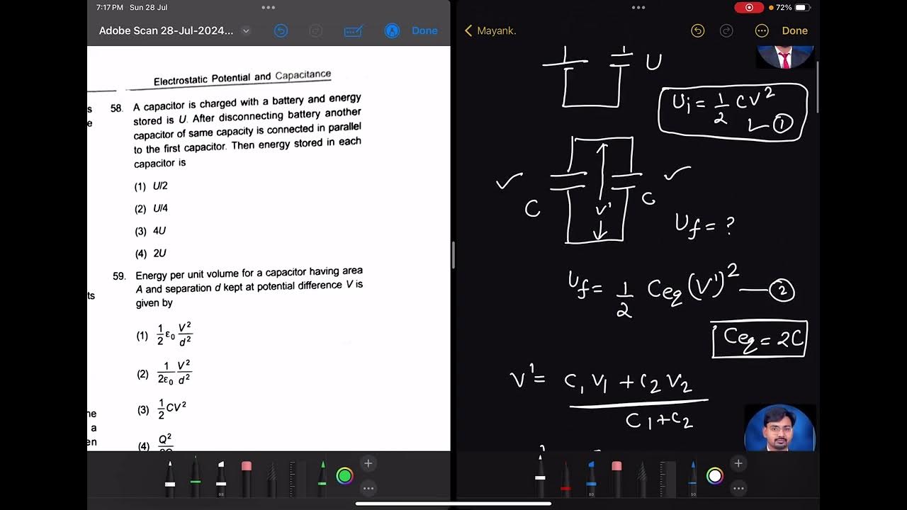 Q58,Q59,Q60,Q61 NEET/JEE PYQ'S (electric potential and capacitance) - YouTube